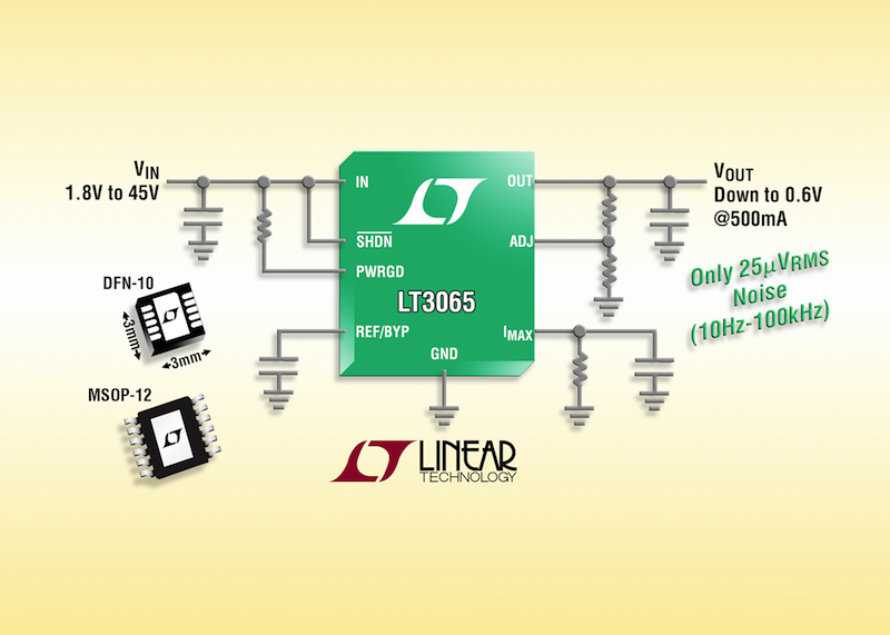 Linear's 45V 500mA LDO offers 25uVRMS noise, programmable current limit ...