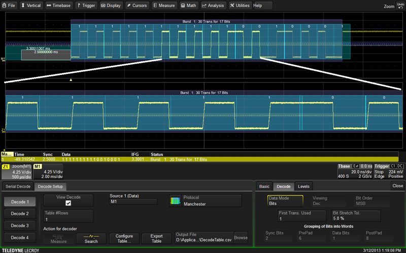 Decoding the Digital Addressable Lighting Interface (DALI) protocol