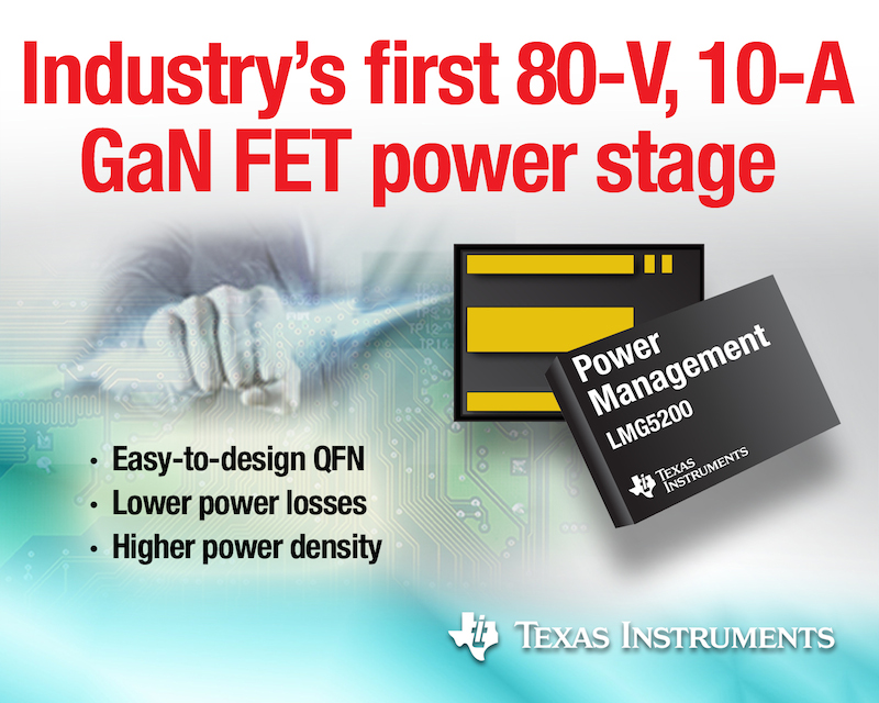 TI launches first 80-V half-bridge GaN FET module