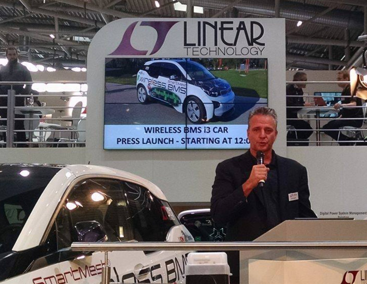 Linear demos first wireless battery management in BMW i3 at electronica